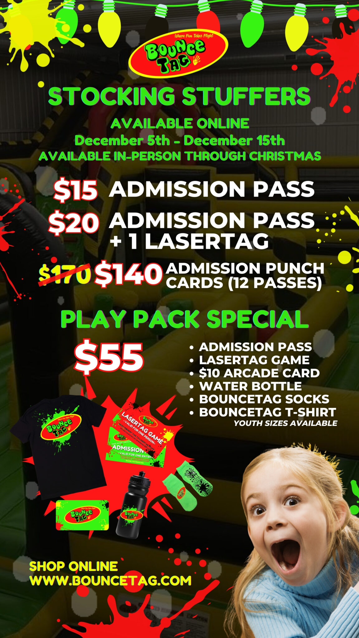 BounceTag – Play Parks, Bouncers, LaserTag, Arcade, Food, Parties and More!